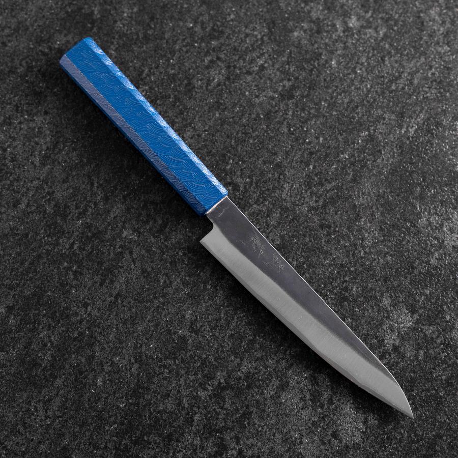 Petty Blue Steel #1 Edelstahlummantelung Kurouchi Blauer Urushi Griff ...